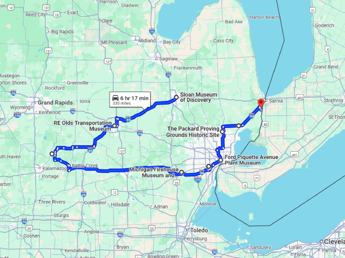 25 michigan hidden car museums map