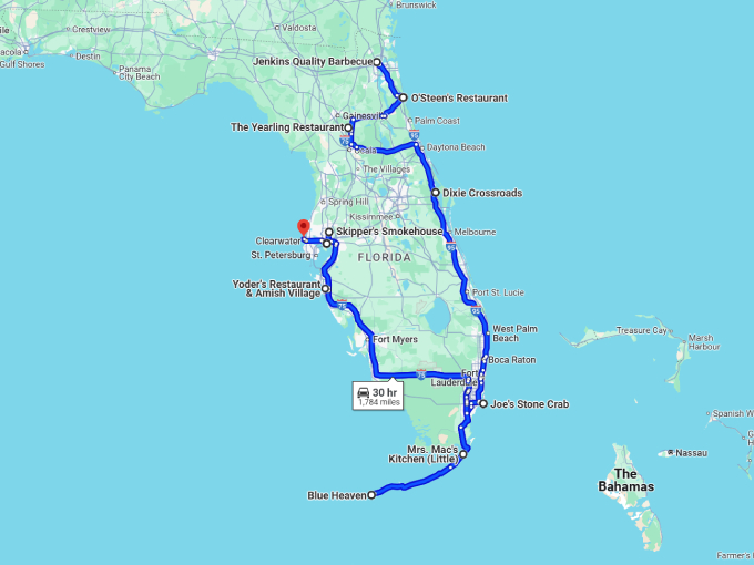 25 mouthwatering florida road trip map