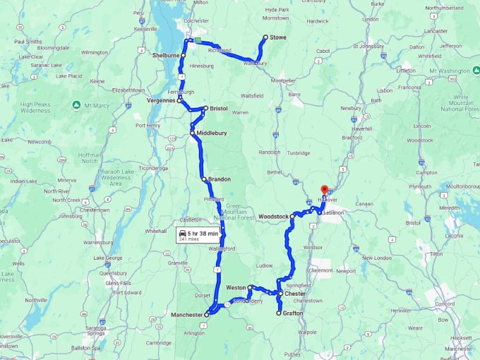 25 picturesque vermont road trip map