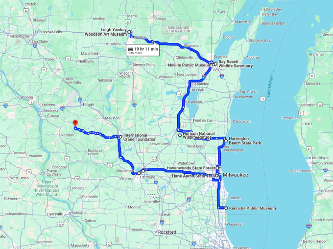 25 wincosin amazing attractions map