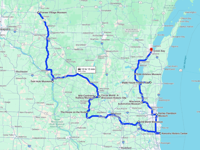 25 wincosin charming nostalgic attractions map