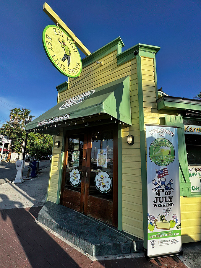 Kermit's storefront: Kermit's Key Lime Pie Shop: Where lime green isn't just a color, it's a way of life. Pucker up, buttercup!
