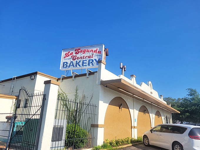 Guarding Tampa's tastiest secrets! La Segunda's wrought-iron gates protect a fortress of flavor that's been standing strong since 1915.