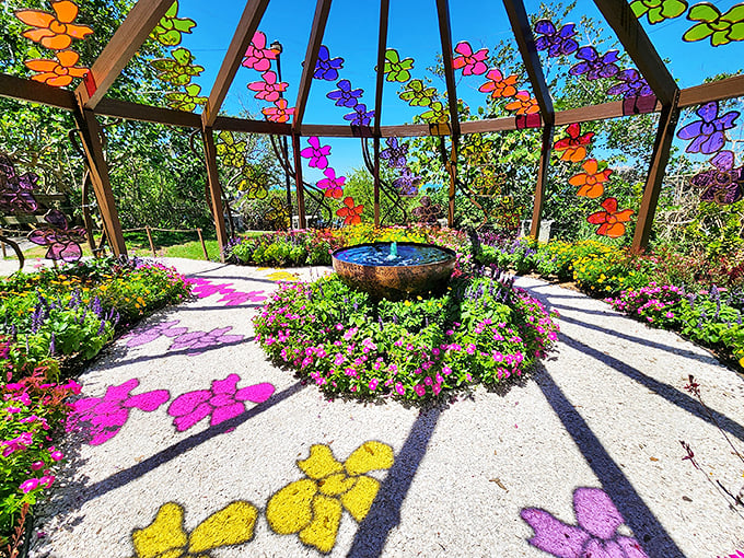 Flower power on steroids! This kaleidoscopic wonderland is like stepping into a 60s music video, minus the bell-bottoms.