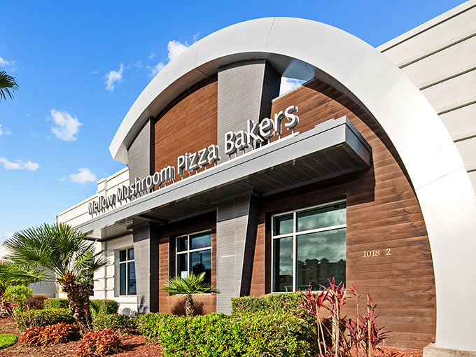 Space-age pizza? Mellow Mushroom's curvy exterior is ready for liftoff &ndash; and so are your taste buds!