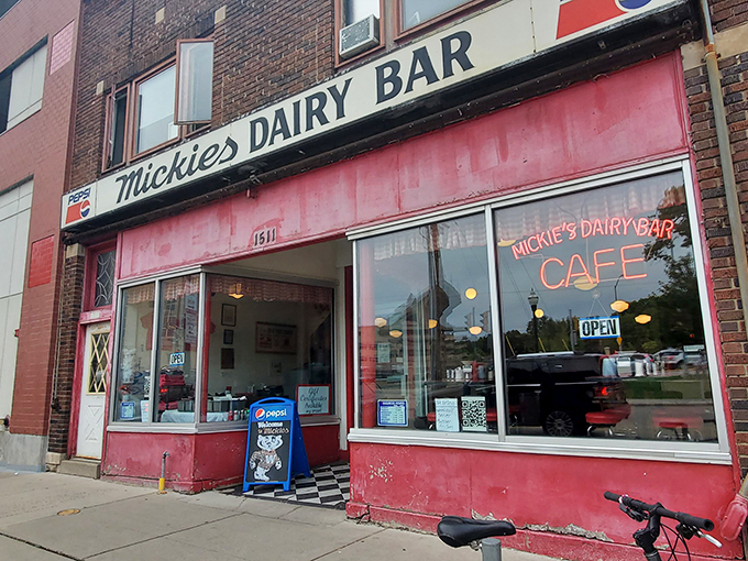 Time-travel never tasted so good! Mickie's neon sign beckons you to a delicious blast from the past.