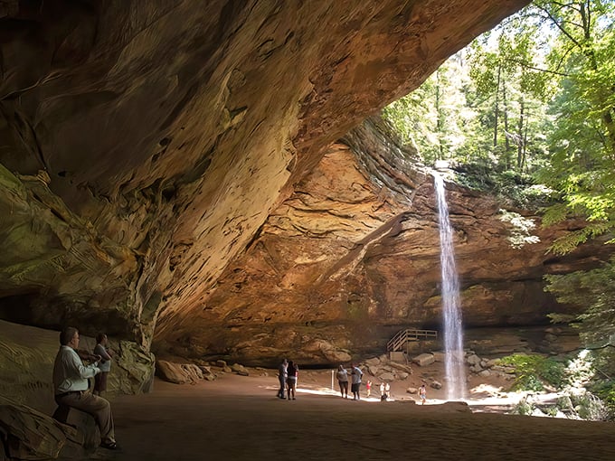 Ash Cave's waterfall: Nature's own Swarovski chandelier, minus the hefty price tag and dusting nightmares. 