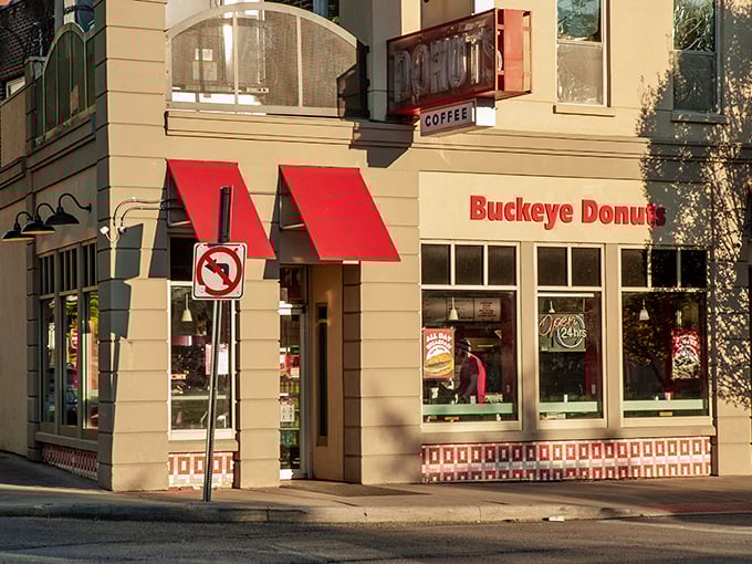Road trip rule #1: Always brake for donuts. Especially when they're as iconic as Buckeye's peanut butter-chocolate masterpieces.