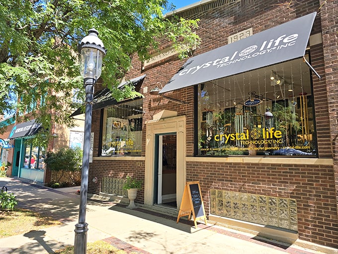 Inside, it's like Hogwarts meets NASA. Crystals and technology coexist in a space that's equal parts mystical and cutting-edge.
