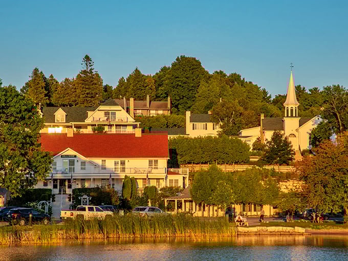 Sunset serenity: Ephraim's shoreline glows golden, a postcard-perfect scene that would make even the Norwegians homesick.