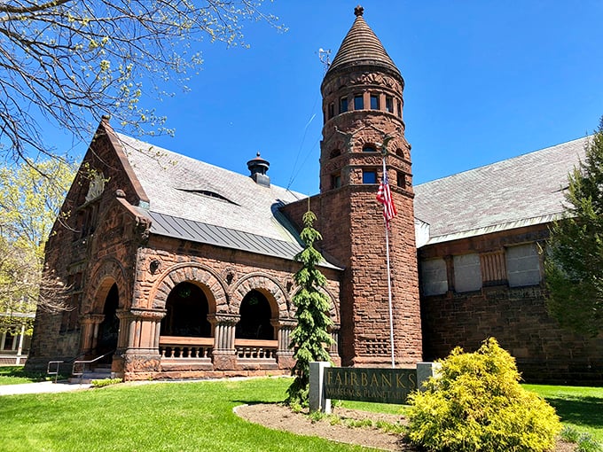 Step into a natural history wonderland! The Fairbanks Museum's turrets and arches hint at the scientific marvels waiting inside.