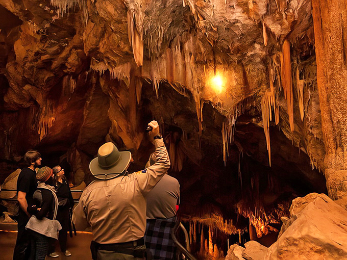 Welcome to nature's chandelier store! These formations are proof that even rocks can have a midlife crisis and decide to hang around.