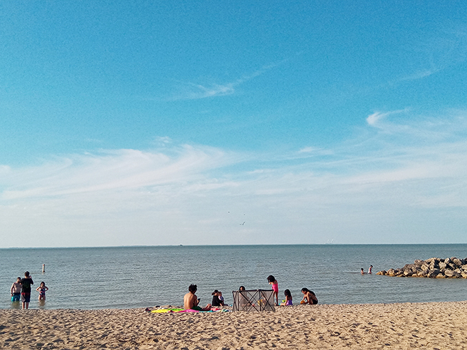 "Beach day bingo! Soft sand? Check. Gentle waves? Check. Instagrammable sunset? Double check! Maumee Bay's got it all."