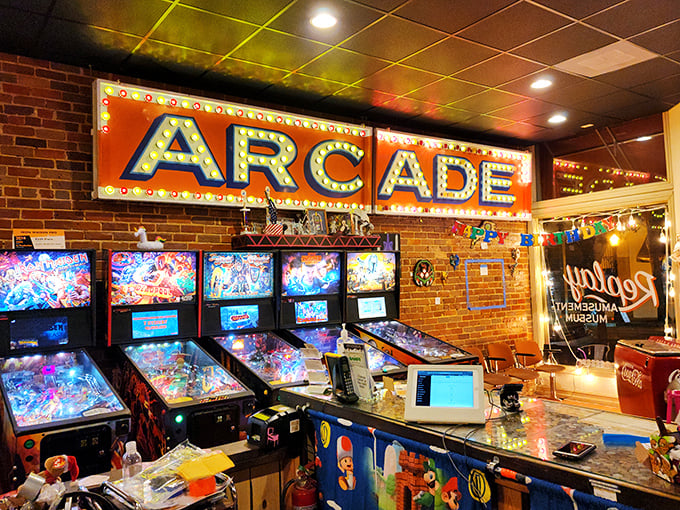 Rest stop revelation! Trade car games for classic cabinets at this interactive time capsule.