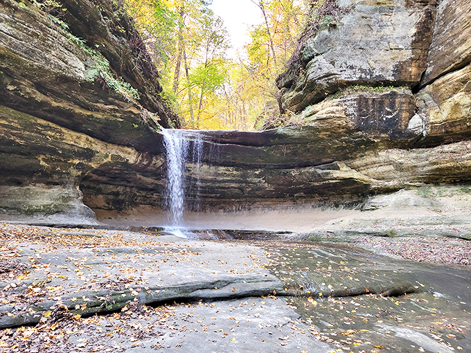 A waterfall that puts your garden fountain to shame. Prepare for a misty embrace that'll leave you feeling like you've stepped into a shampoo commercial.