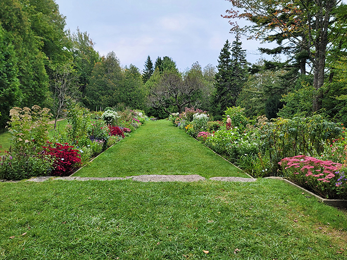 Green carpet treatment! Stroll down this manicured path for a taste of horticultural Hollywood.