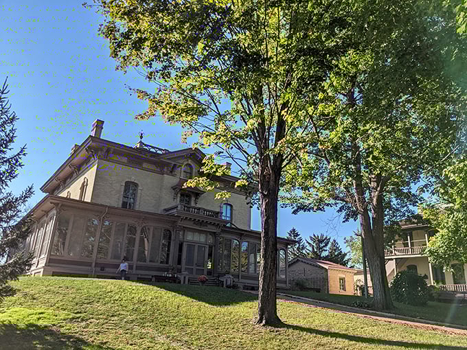 A slice of 19th-century grandeur. Villa Louis's mansard roof and ornate details transport you to a bygone era of elegance.