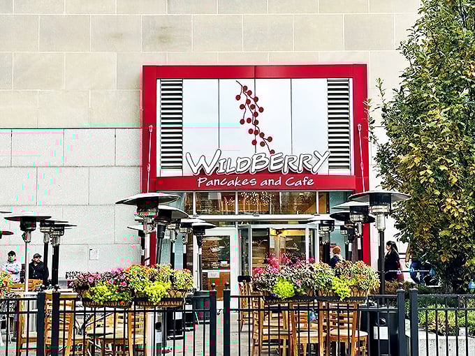 Flower power meets pancake tower. This patio is where diet plans go to die happily.