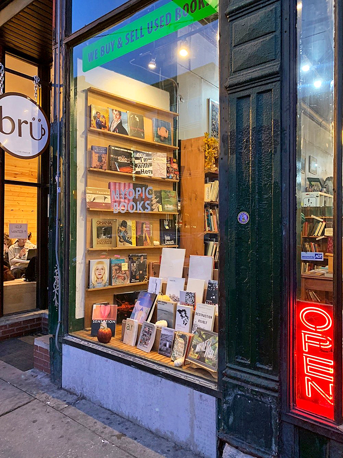 Window shopping for the soul! Myopic's enticing display is a siren song for curious minds and avid readers alike.