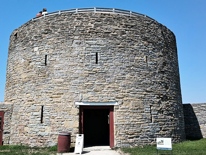 Stone walls with stories to tell. This round tower isn't just for looks – it's Fort Snelling's very own medieval castle moment, minus the dragon.