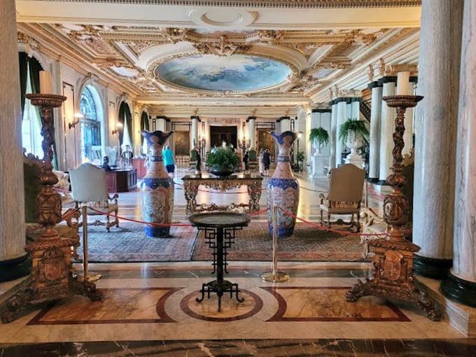 Forget your grandma's china cabinet - this room could make Marie Antoinette say, "Maybe we overdid it a bit."