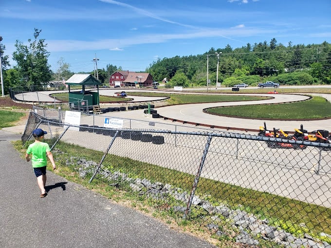 Future NASCAR stars in the making? This pint-sized racer is already eyeing the competition. Watch out, Dale Earnhardt Jr.!