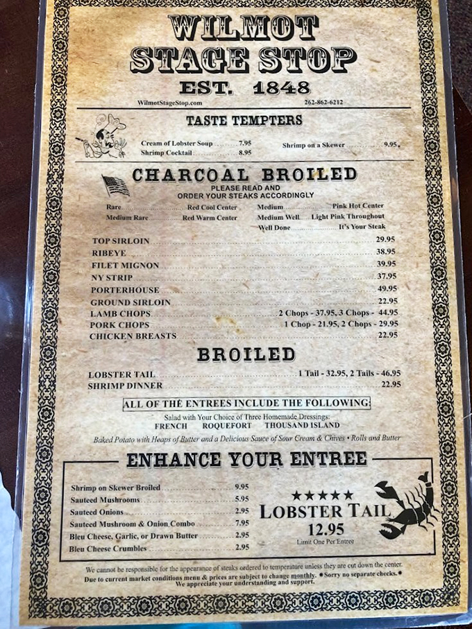 Menu or treasure map? This aged parchment holds the key to culinary adventures that would make Indiana Jones trade his whip for a fork.