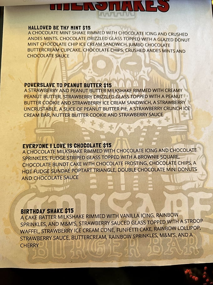 Milkshake madness! These over-the-top creations are like Willy Wonka's fever dreams in liquid form.