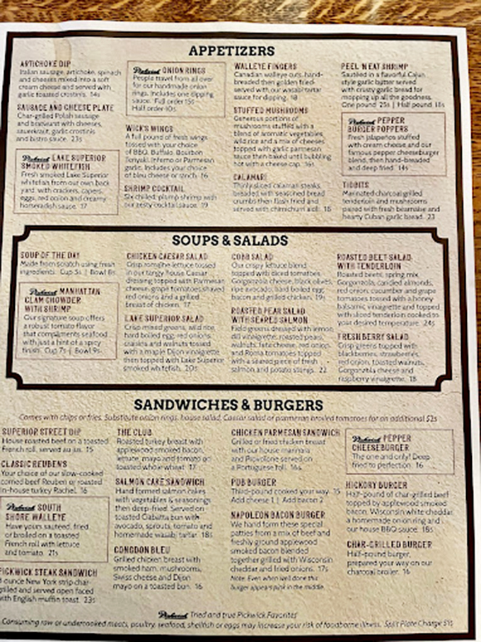 This menu is like a treasure map for your taste buds. X marks the spot for deliciousness!