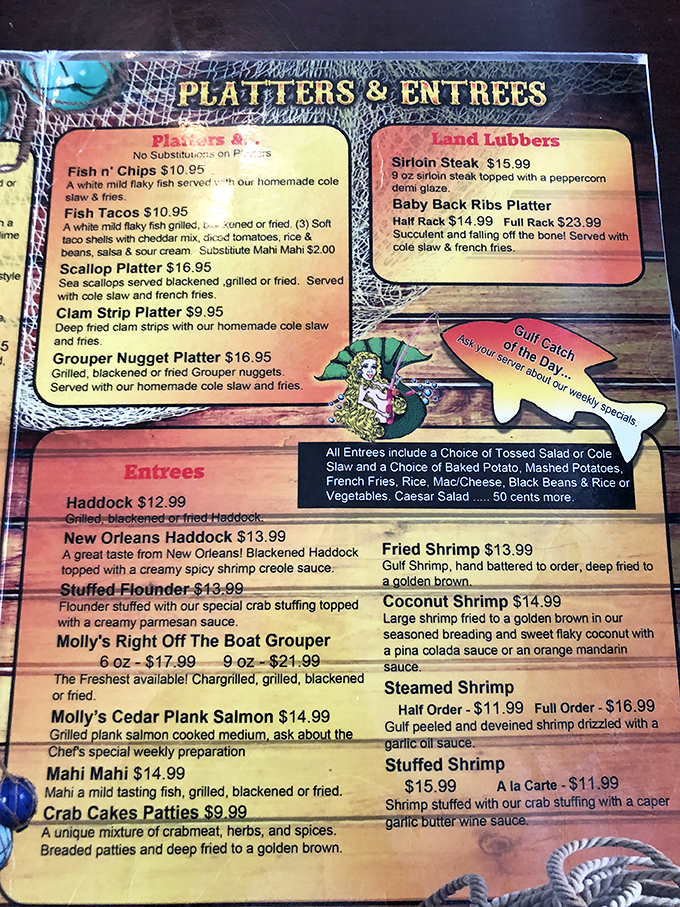 Decisions, decisions! This menu is a treasure map of oceanic delights. Pro tip: Close your eyes and point &ndash; you can't go wrong with these choices.
