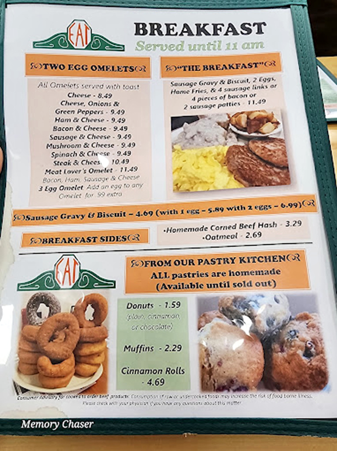 Decisions, decisions! This menu is like a greatest hits album of diner classics. Warning: May cause spontaneous hunger pangs.