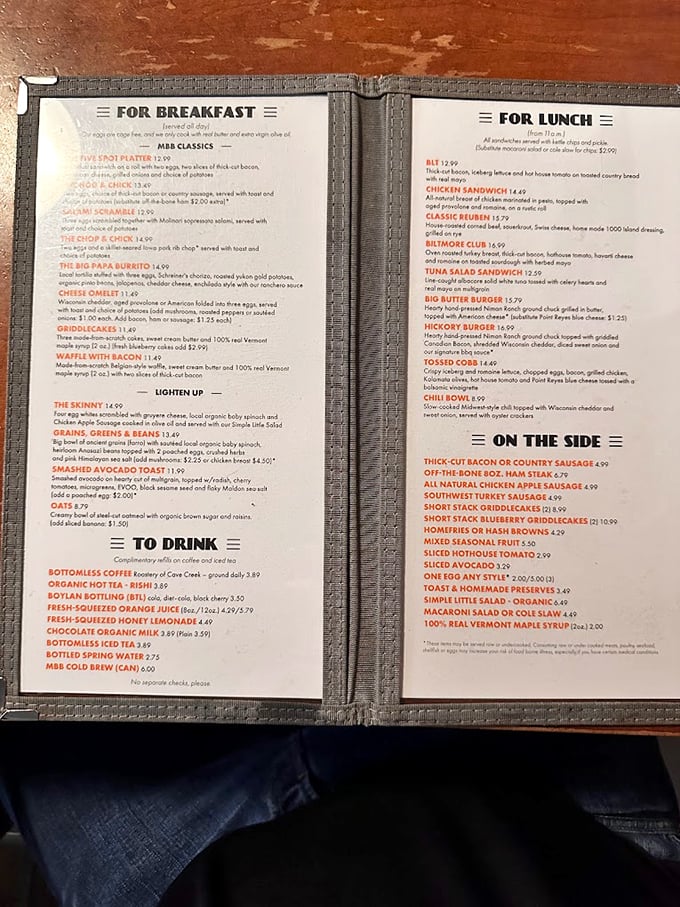 Decisions, decisions! This menu is like a treasure map for your taste buds. Pro tip: close your eyes and point &ndash; you can't go wrong.