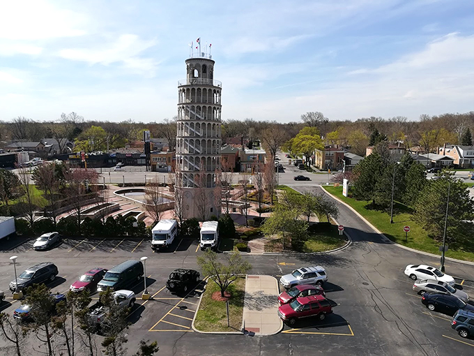 Parking with a view! Where else can you leave your car next to a leaning tower and not worry about it getting crushed?