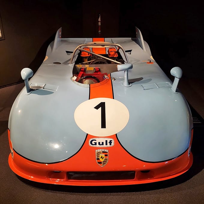 Holy horsepower, Batman! This Gulf-liveried Porsche isn't just a car; it's a work of art that happens to go really, really fast.