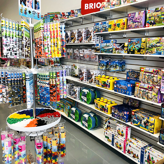 BRIO trains, LEGO bricks, and more &ndash; oh my! This aisle is every kid's dream and every parent's "just one more toy" nightmare.