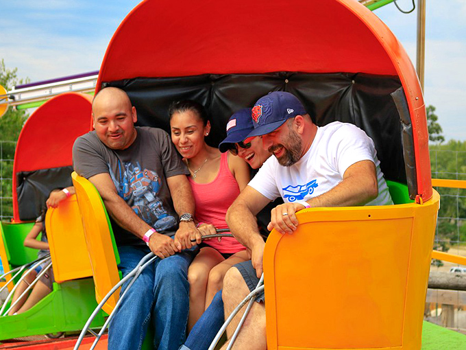 All aboard the giggle express! This ride spins faster than your vinyl collection on a Saturday night.