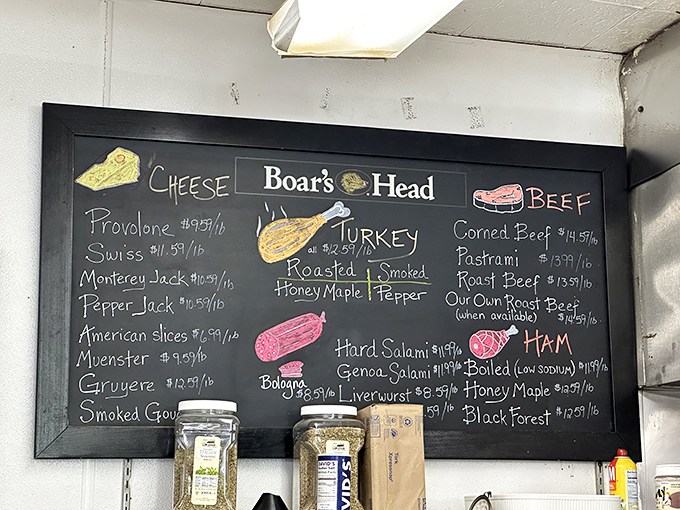 Behold, the Sistine Chapel of sandwiches! This chalkboard menu is a work of art that would make Michelangelo trade his paintbrush for a panini press.