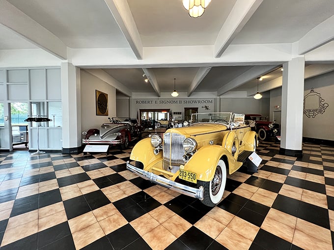 Checkered floors and gleaming chrome&mdash;welcome to the ballroom where classic cars dance through history. No glass slippers required, just a love for timeless beauty.