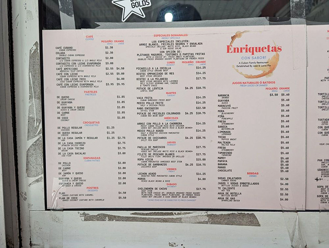 Behold, the menu of dreams! More options than a Netflix queue, but trust me, you'll want to binge on everything.