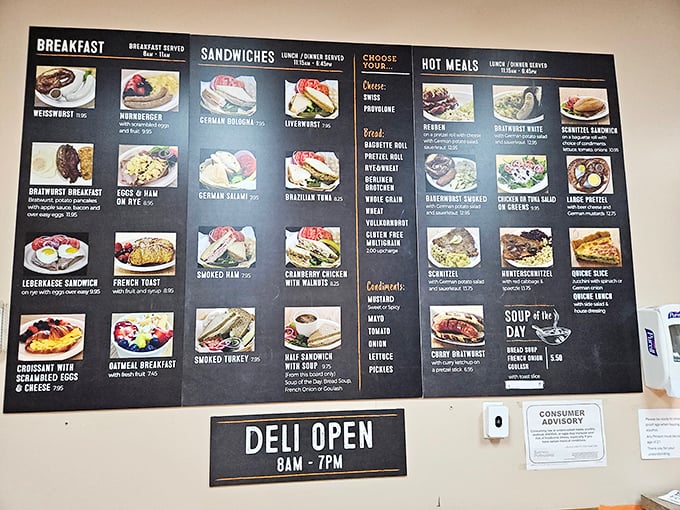 Decisions, decisions! This menu is like a roadmap to culinary bliss. Better bring your appetite &ndash; and maybe a translator!