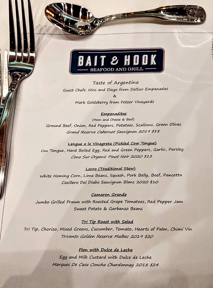 This menu is a siren song of flavors. From empanadas to flan, it's a culinary cruise without leaving dry land.