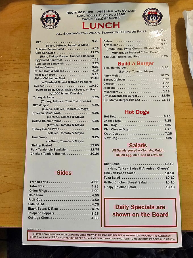 Behold, the sacred text of comfort food! This menu is like a greatest hits album for your taste buds.