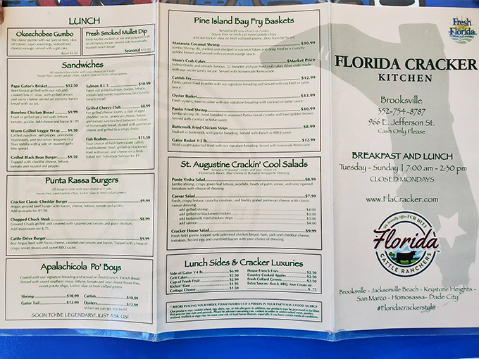 Decisions, decisions! This menu is like a roadmap to culinary bliss. Pro tip: Bring your reading glasses and an empty stomach.