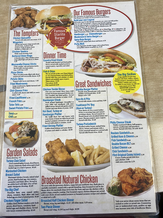 Menu, menu on the wall, who's the hungriest of them all? Starlite's offerings read like a greatest hits album of diner classics.