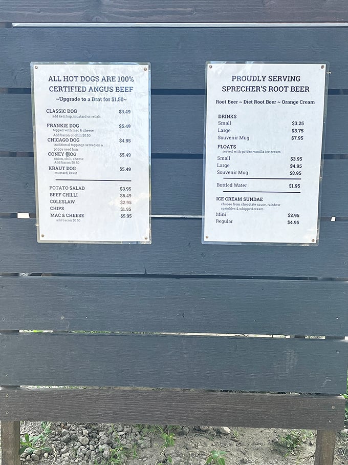 Decisions, decisions! From classic dogs to frothy floats, this menu is a roadmap to comfort food paradise.