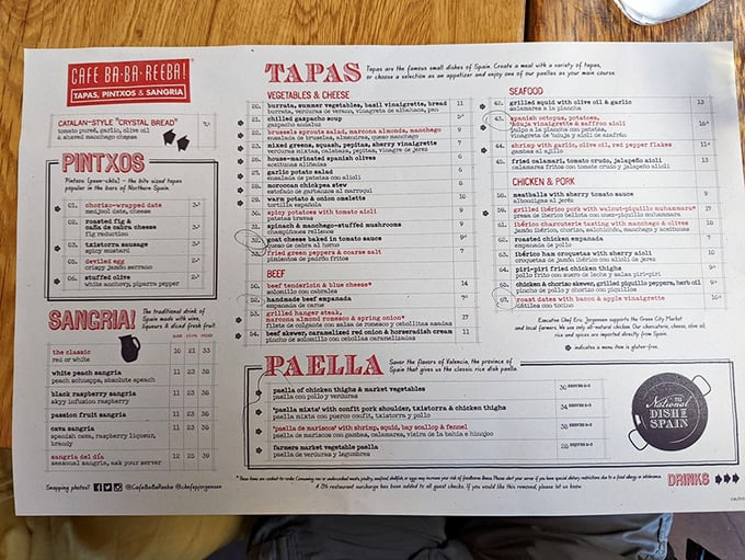 A menu that reads like a love letter to Spanish cuisine. Warning: May cause spontaneous cravings and uncontrollable "oohs" and "aahs."