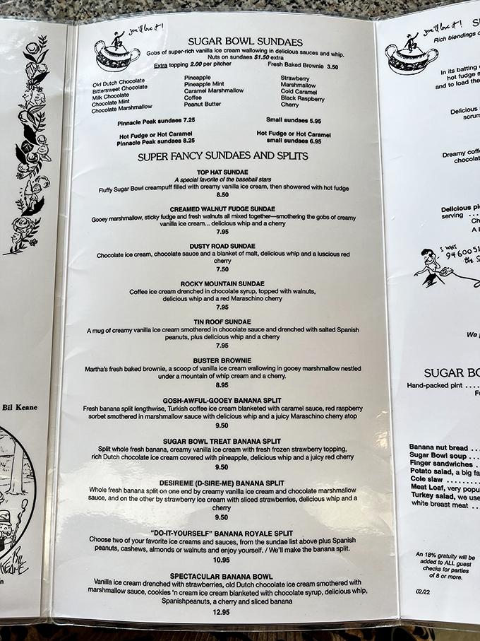 Decisions, decisions! This menu is a treasure map of frozen delights. Pro tip: Close your eyes and point &ndash; you can't go wrong here.