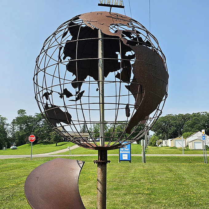It's a small world after all... except in Vining, where even the globe gets supersized. Talk about putting your town on the map!