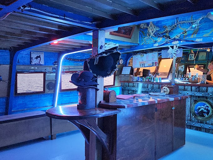 Step below deck and you'll swear you've time-traveled. This isn't your grandma's cruise ship lounge&mdash;unless grandma was a pirate queen, that is!