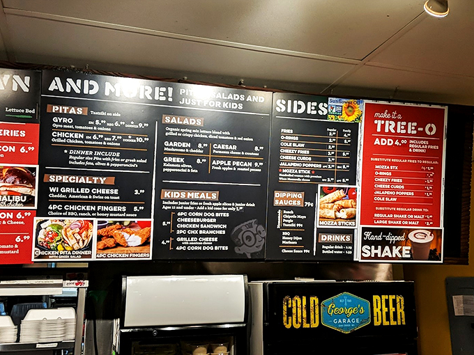 Decisions, decisions! This menu board is like a treasure map for your appetite, with each option more tempting than the last.